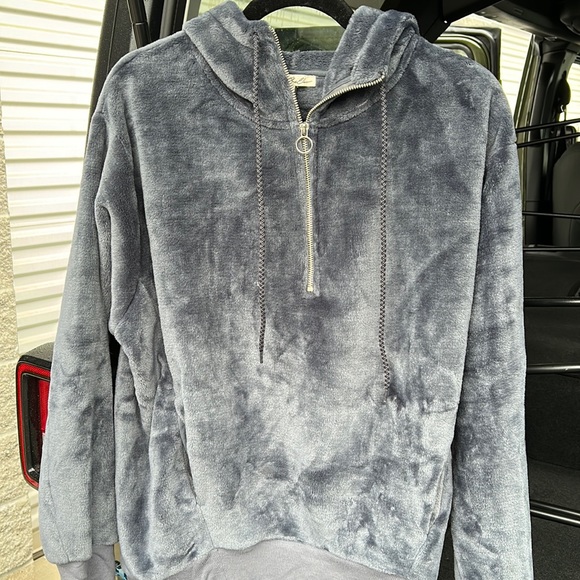 Express | Jackets & Coats | Cozy Navy Blue Fuzzy Jacket | Poshmark